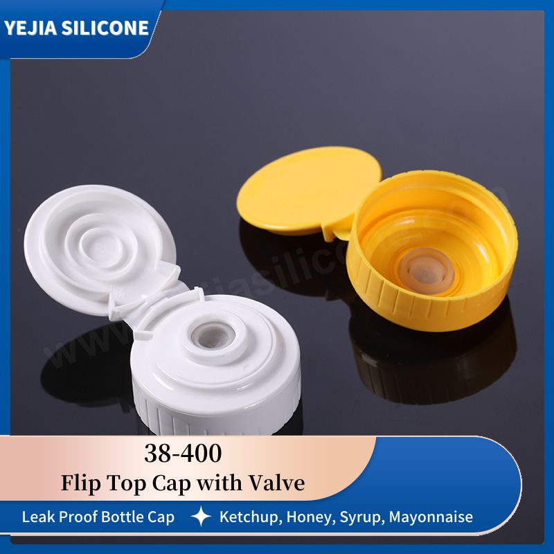 38 400 Flip Top Dispensing Closure with Silicone Valve for Squeeze Bottle| YEJIA